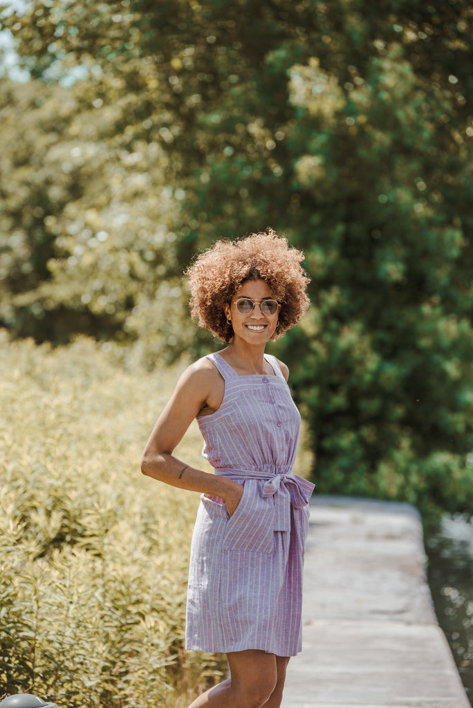 Lilac Striped Emerson Dress – Cherry Bobin
