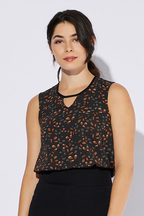 Cami Vé / Feuilles Teal – Cherry Bobin