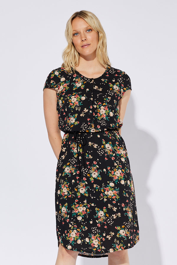 Robe Zoé / Fleuri Noir – Cherry Bobin